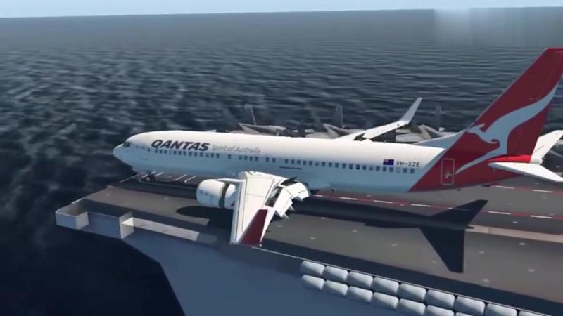 航空模拟:客机初次成功降落到航母!机长以前是舰载机飞行员吗