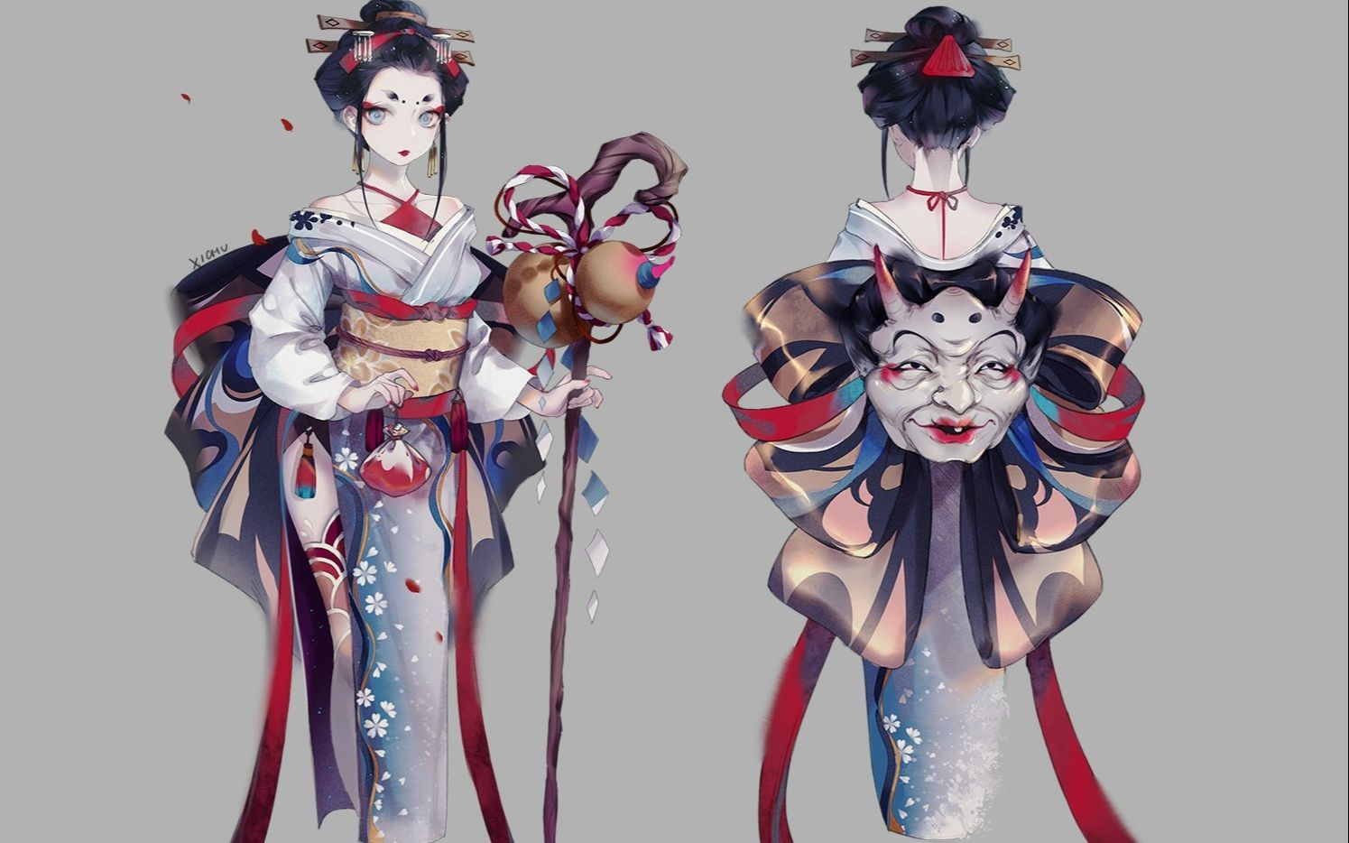 艺妓日风女性角色建模,传统手绘角色模型制作教程,3dmax游戏建模零...