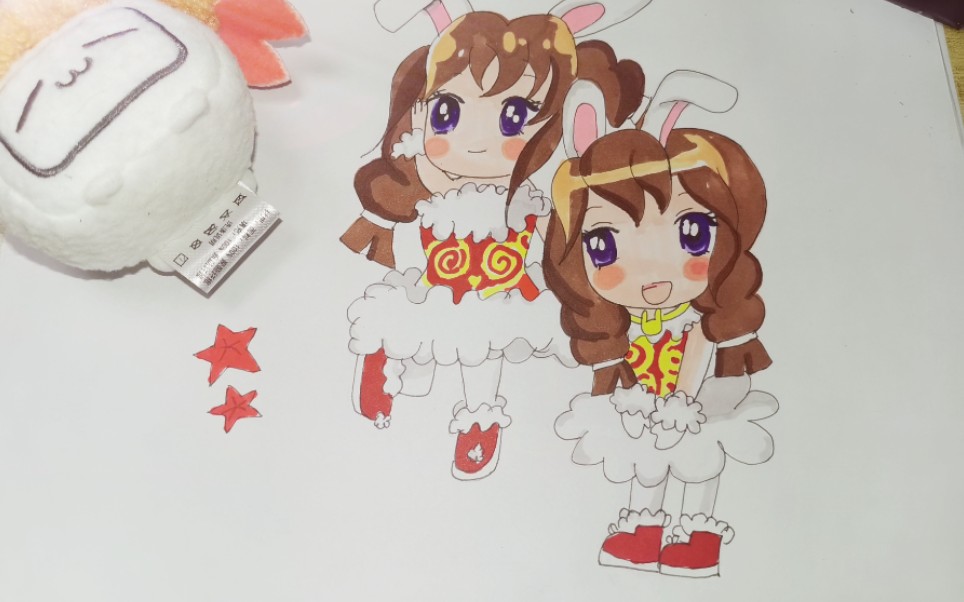 【马克笔绘画 星座小女孩 画一个倔强,喜欢新鲜感的双子座小女孩】