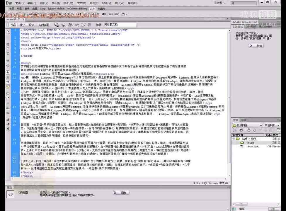 DW教程DW代码教程DW基础教程DW入门教程DW添加文本