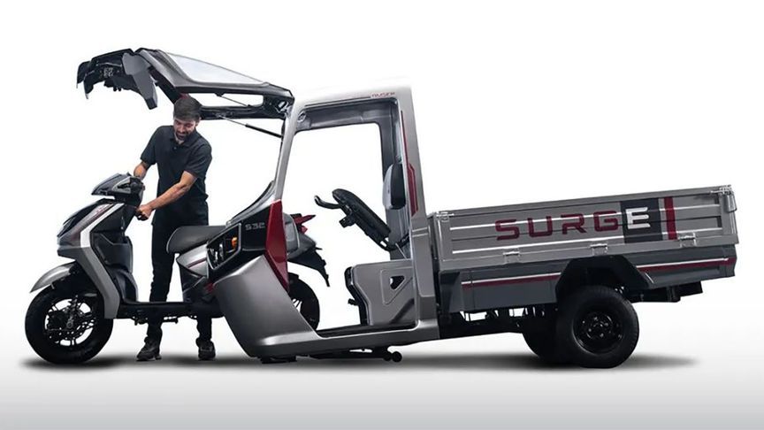 印度变形电动车,三轮和双轮一键转换,满足多种出行需求