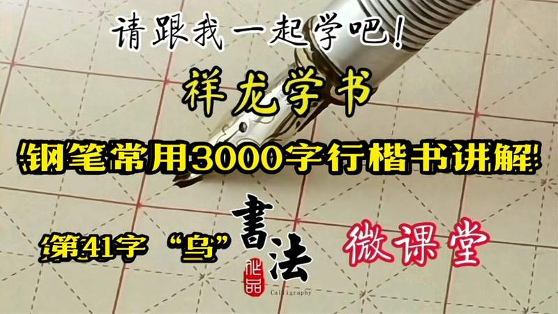钢笔常用3000字行楷书讲解第41字“乌”