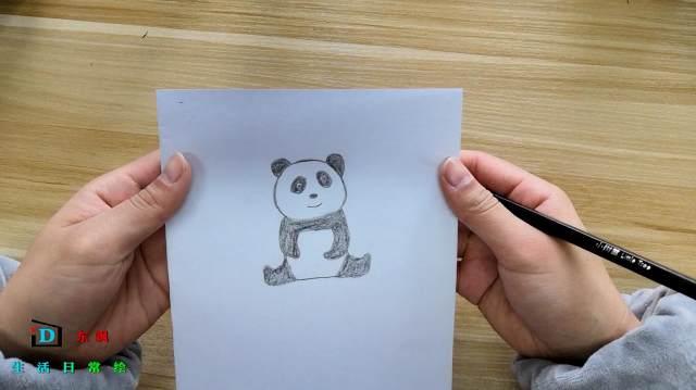 儿童简笔画:小熊猫画法,即使只有黑白两色,也遮挡不住它的可爱