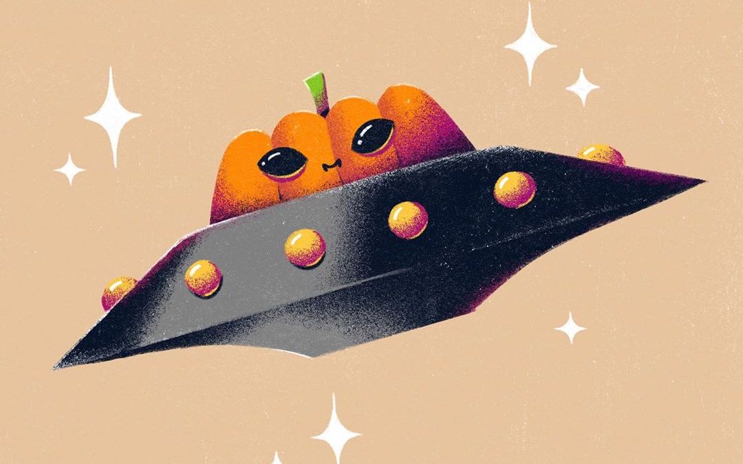 “南瓜UFO”插画制作过程 (南瓜具体营养价值请见视频下方简介栏)