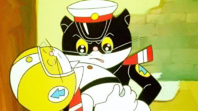 黑猫警长救白猫警官儿童卡通简笔画