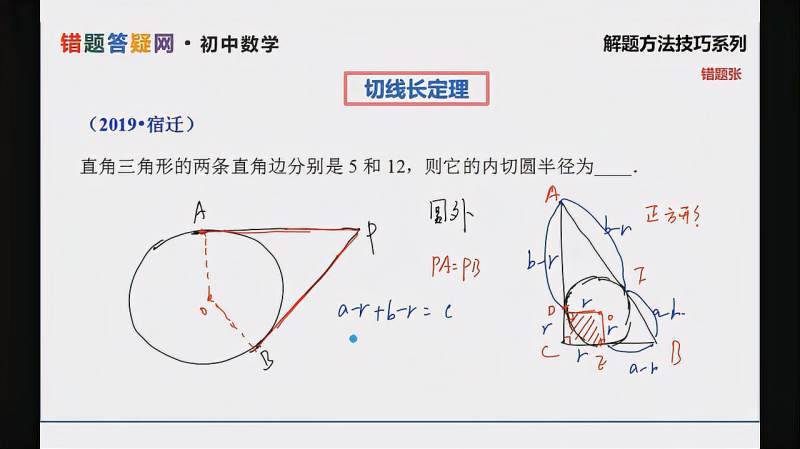 2019江苏宿迁「中考数学真题」切线长定理 具体应用 解题方法