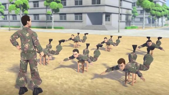 士兵们要想成为飞行员需要在面模拟一系列辅助训练