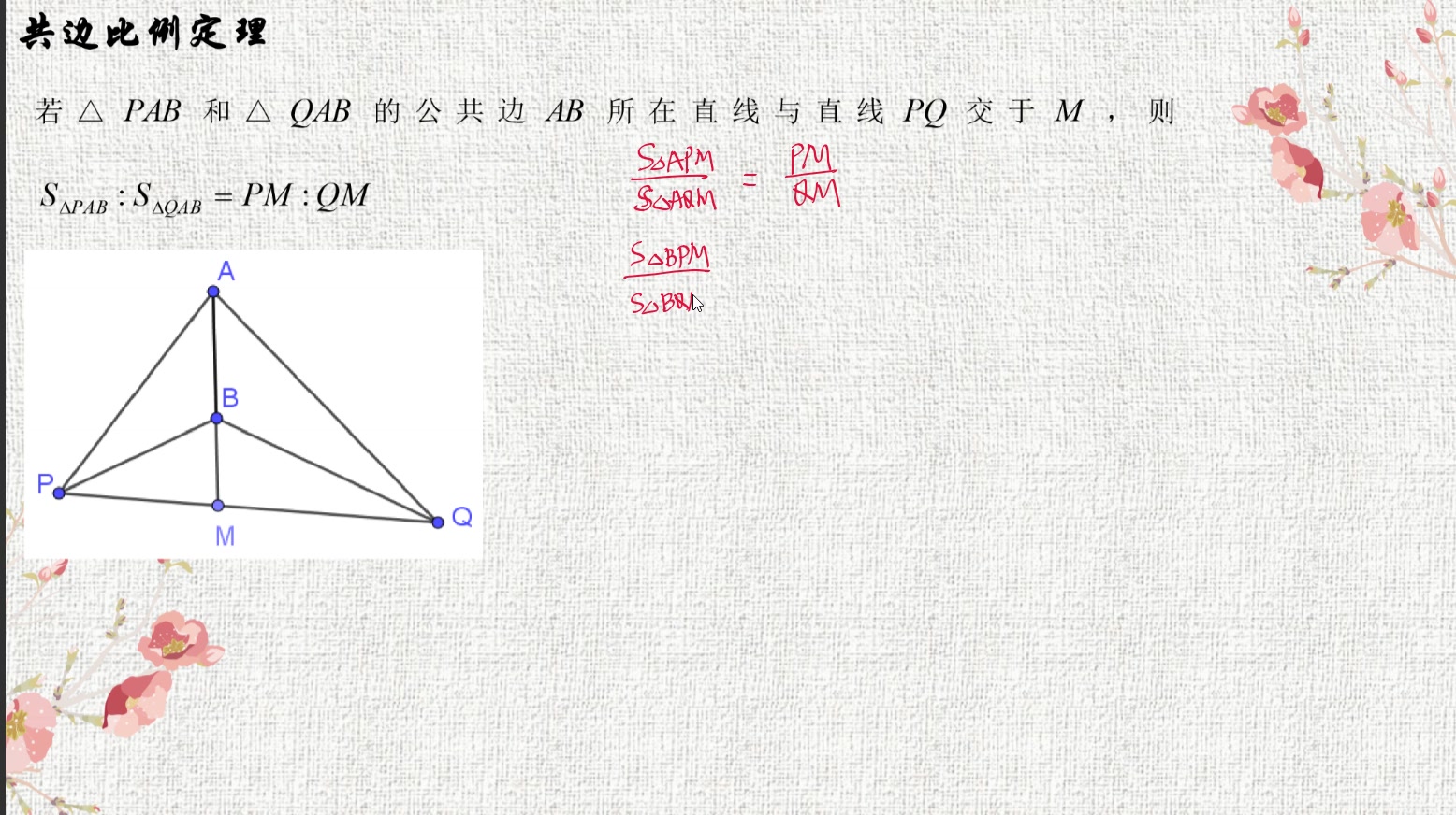 【数学竞赛】面积定理(共边定理共角定理张角定理)