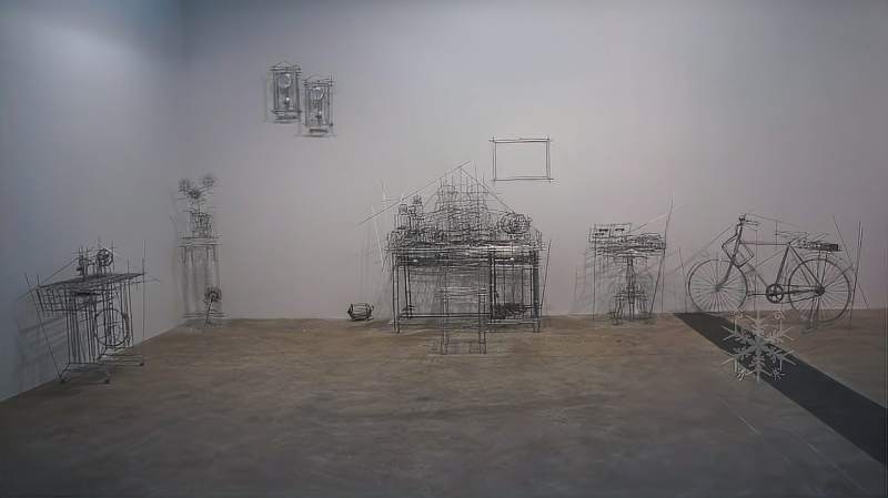 牛人艺术家用素描结构线方式 重现60年代家庭场景