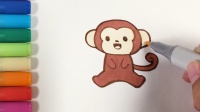 儿歌多多之动物简笔画 第37集 猴子 快带宝宝学画聪明伶俐的小猴