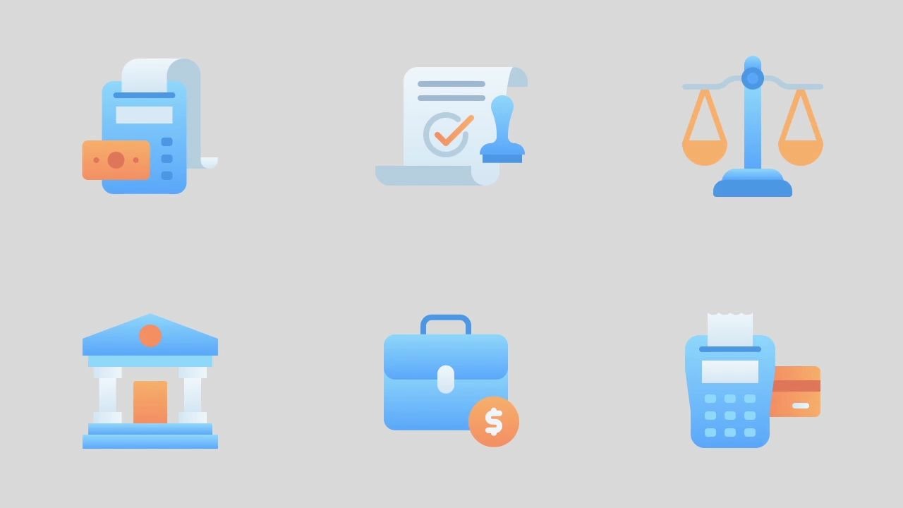 PR模板-银行金融平面动画图标