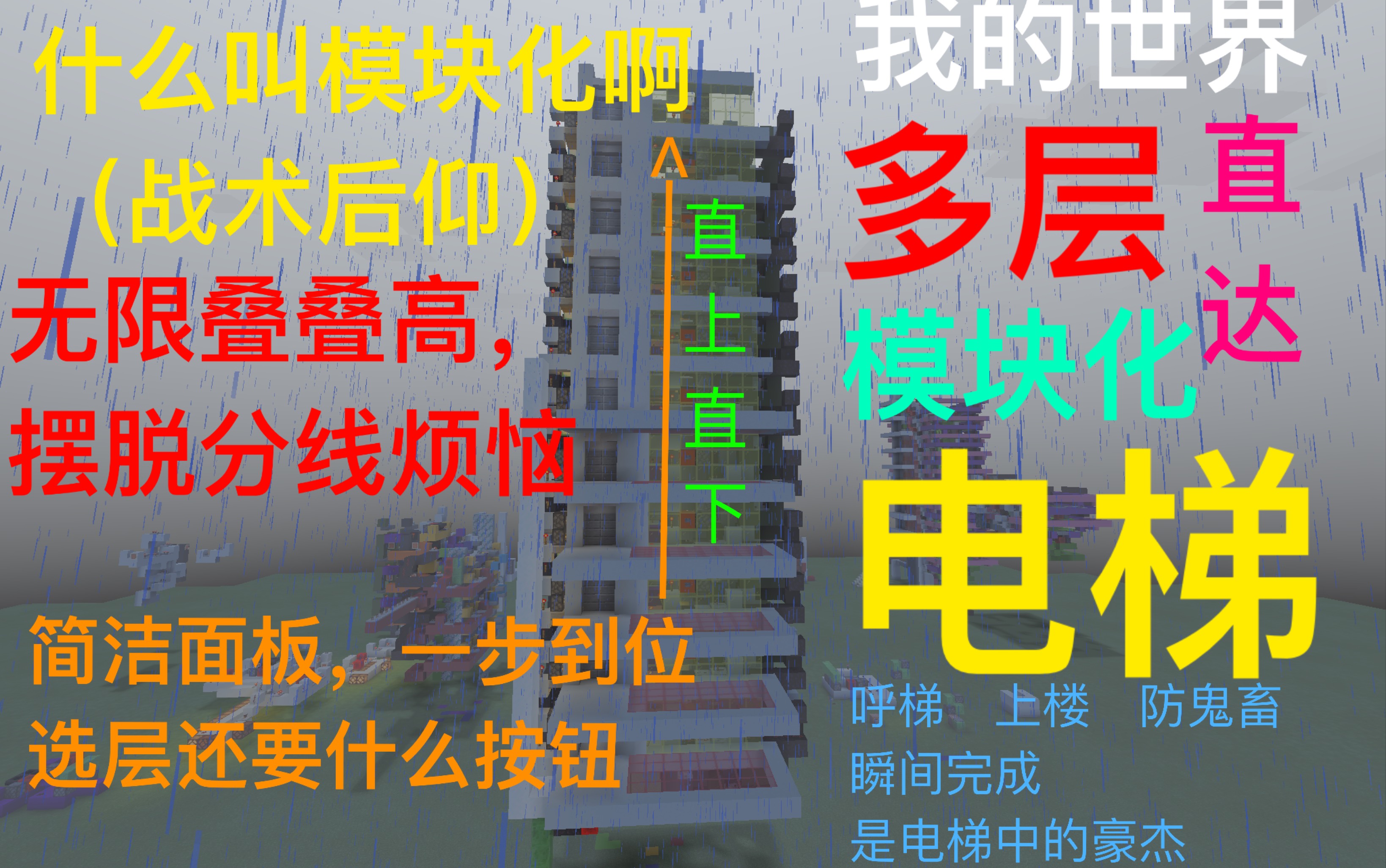 【Minecraft-我的世界】【Revelation:Zer0】模块化多层红石电梯