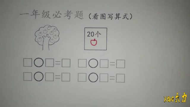 一年级数学下册,看图写算式,必考题型讲解