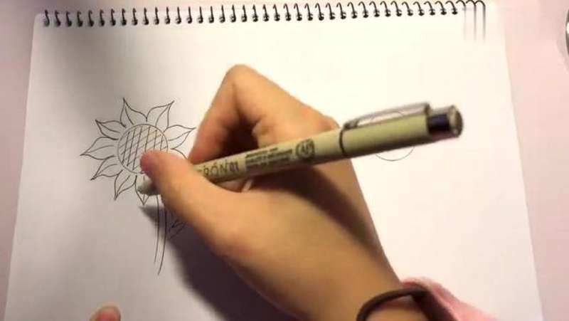 一个硬币画出3朵向日葵,和宝宝一起画个简笔画