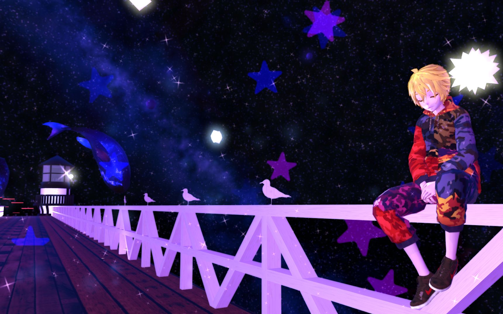 【Len 动作+vsqx+模型配布】虫儿飞 日语+粤语 2P附黑历史