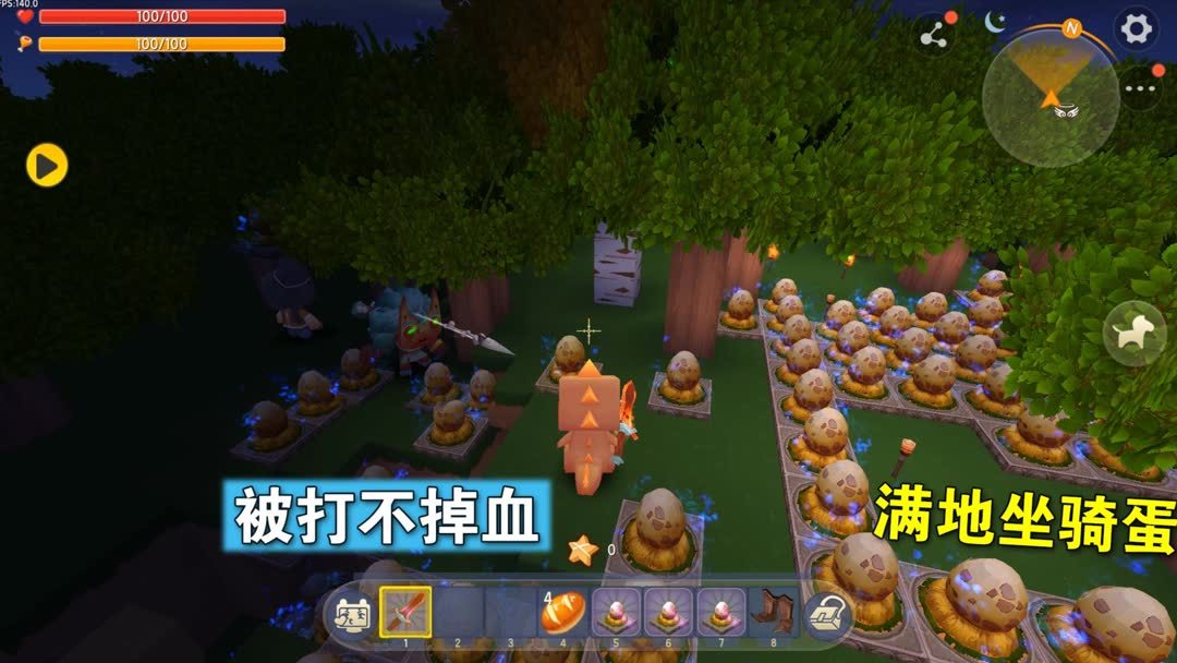 迷你世界:这还是生存模式吗?能无限下坐骑蛋,被怪物打也不掉血