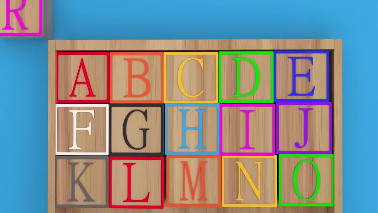 亲子早教动画 亲子英语早教3D动漫双胞胎兄弟玩积木认识英语字母