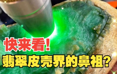 什么是翡翠皮壳中的鼻祖?快来看看! #翡翠原石 #翡翠开窗 #缅甸翡翠