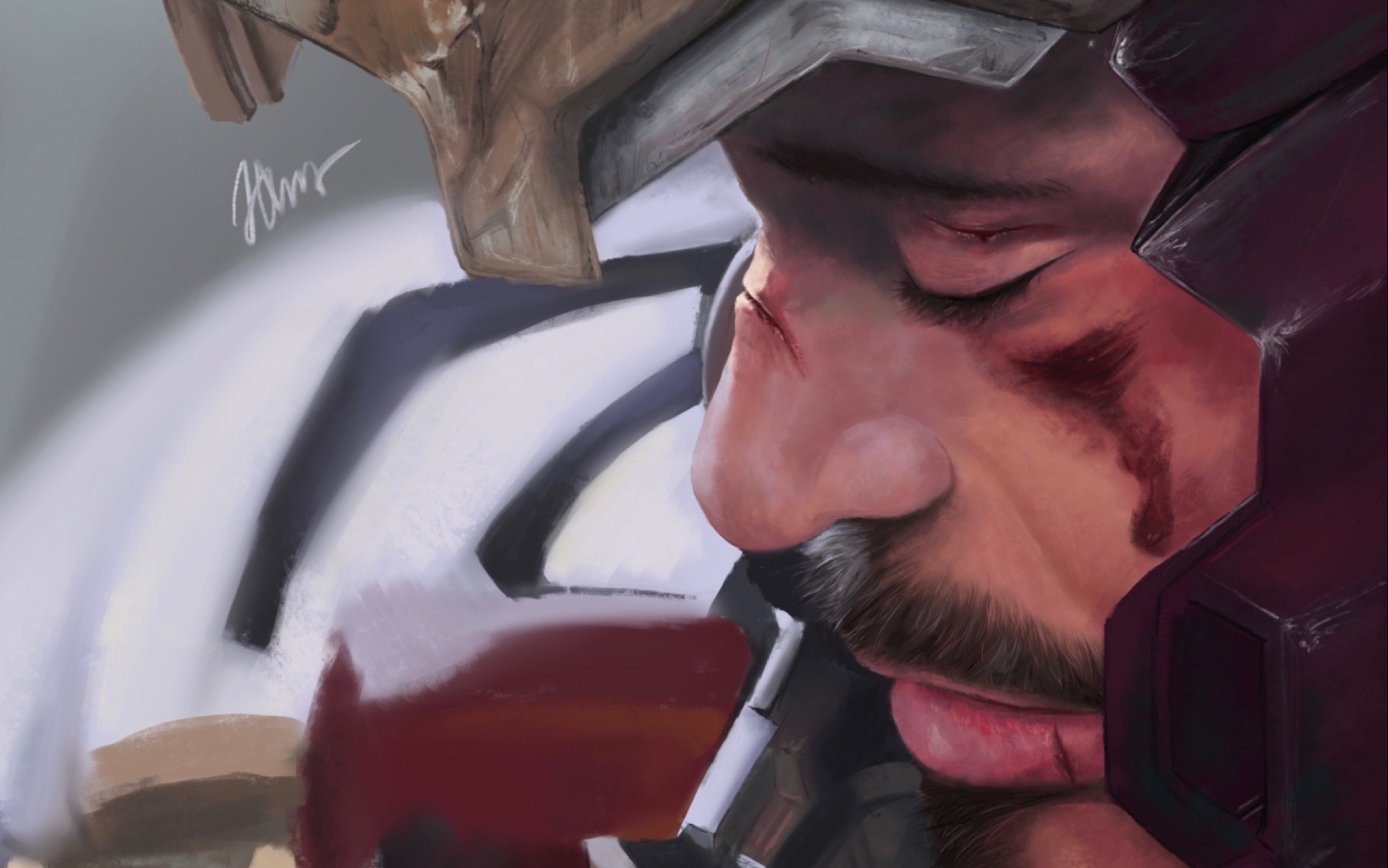 【板绘教程】教你如何一步一步画出钢铁侠