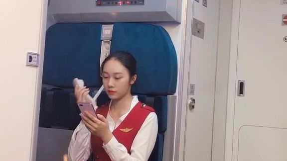 #客舱服务训练 今天二口同学给我拍视频的时候没有手抖哦