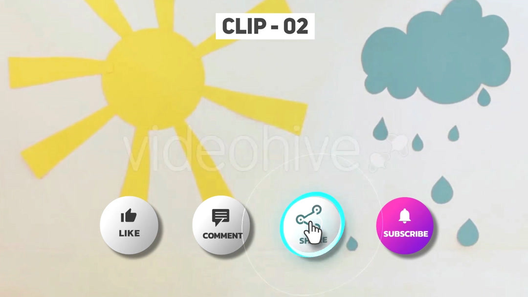 AE模板-鼠标点击波浪效果的3D按钮视频点赞关注模板YouTube自媒体...