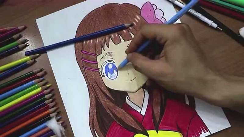 小孩简笔画,萌萌小公主画画