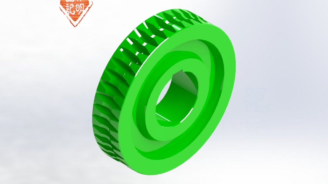 亦明图记:SolidWorks建模,蜗轮,绘制好齿形旋转切除即可完成