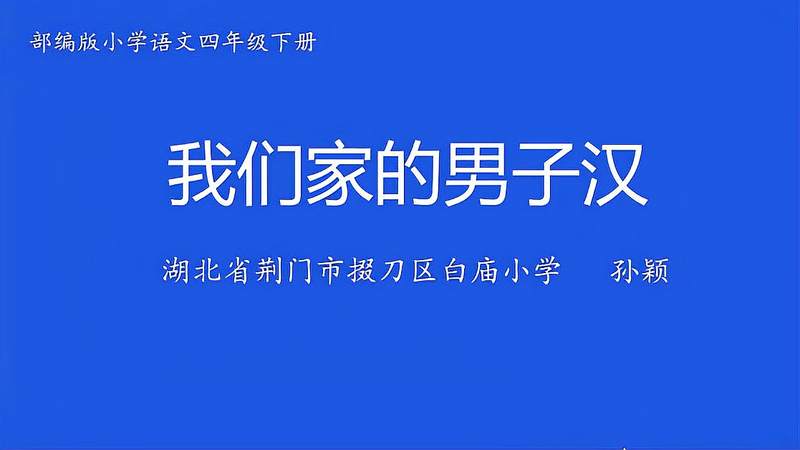 四年级语文《我们家的男子汉》