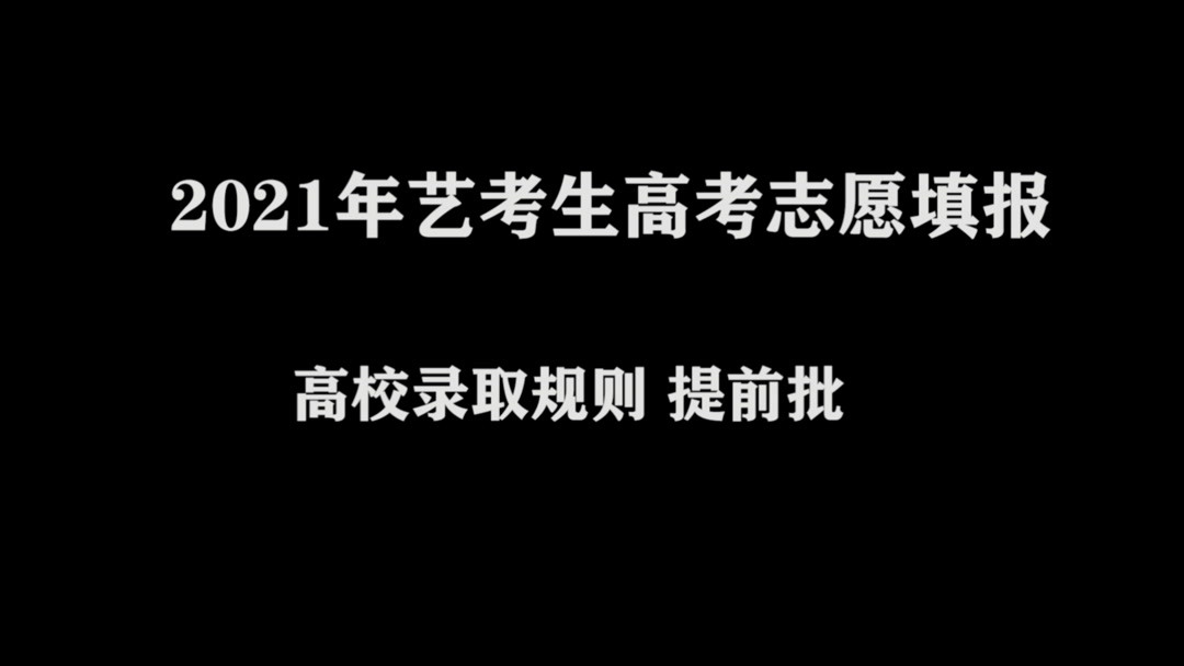 2021年艺考生志愿填报高校录取规则 - 提前批