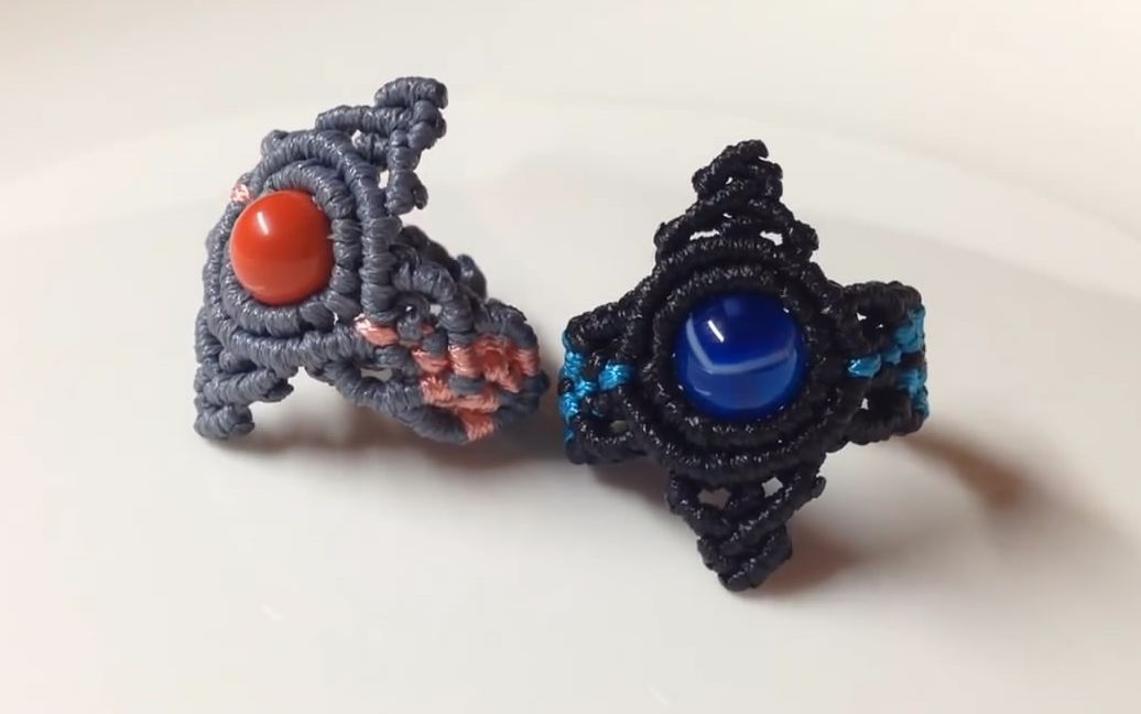 创意编织DIY,教你绳编制作“宝石戒指”的方法,非常漂亮