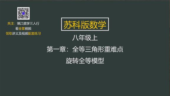 苏科版数学八年级上 第一章 全等三角形 旋转全等模型