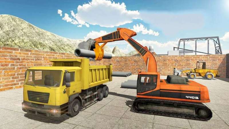 大型挖掘机模拟游戏 驾驶卡车工程车工作