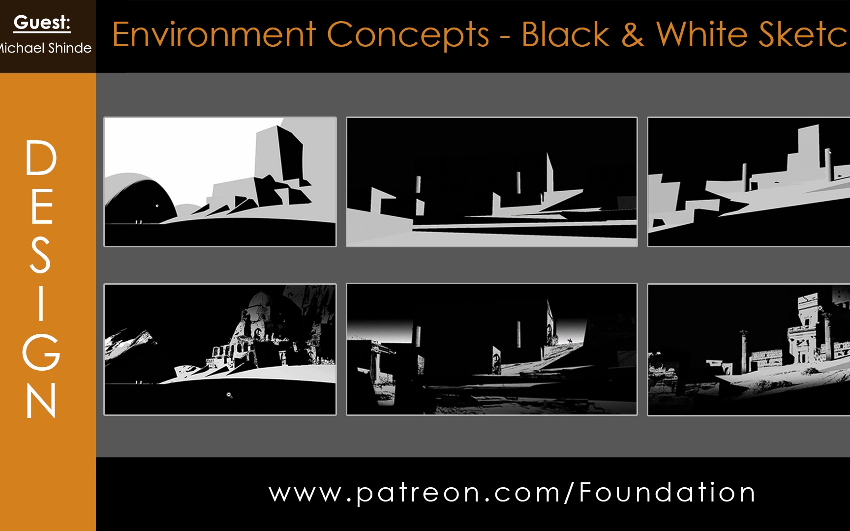【教程】迈克尔.辛德 - 环境概念黑白草图 绘画教程