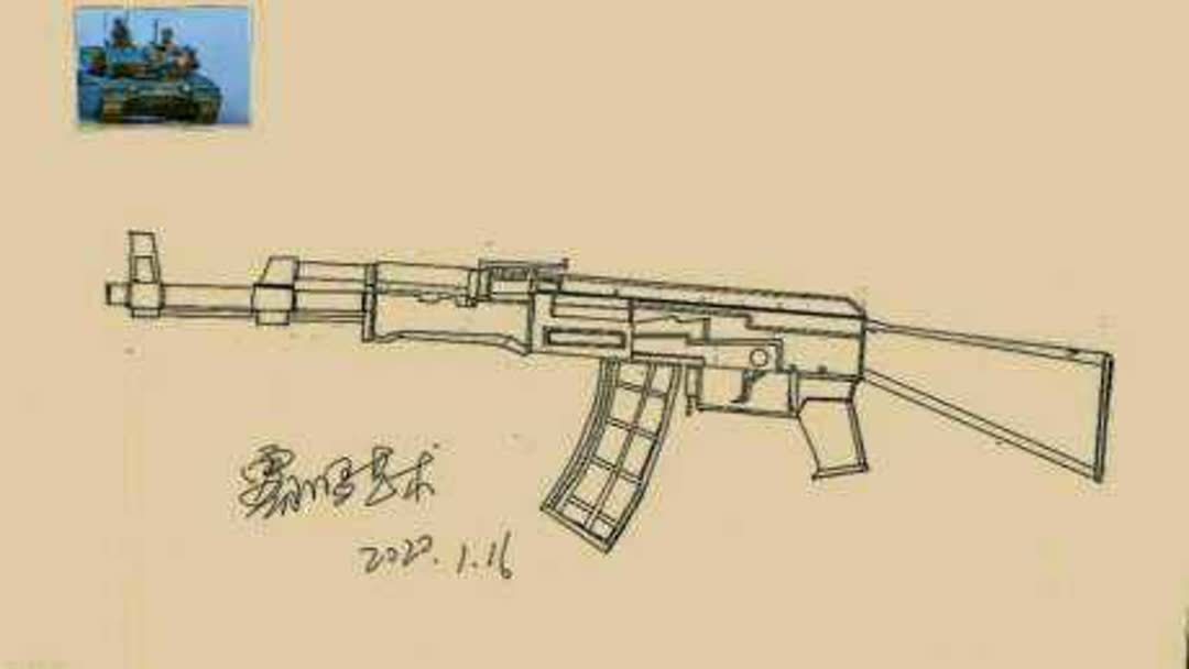 简笔画枪王AK—47,你绝对知道的世界名枪