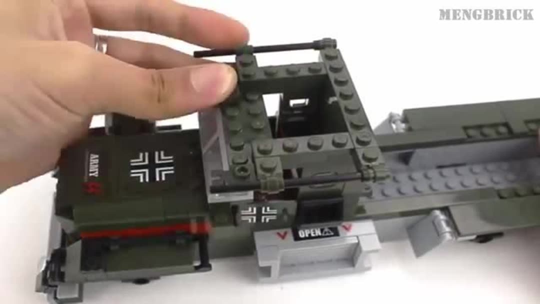积木拼装教程 军用改装卡车 1713