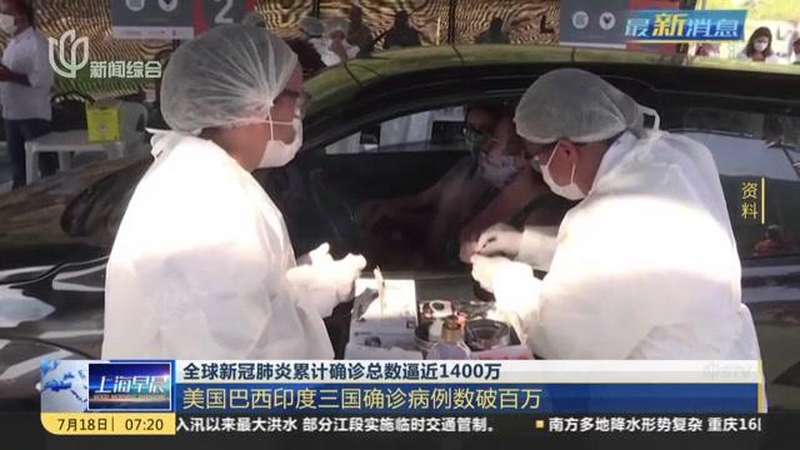 全球新冠肺炎累计确诊总数逼近1400万