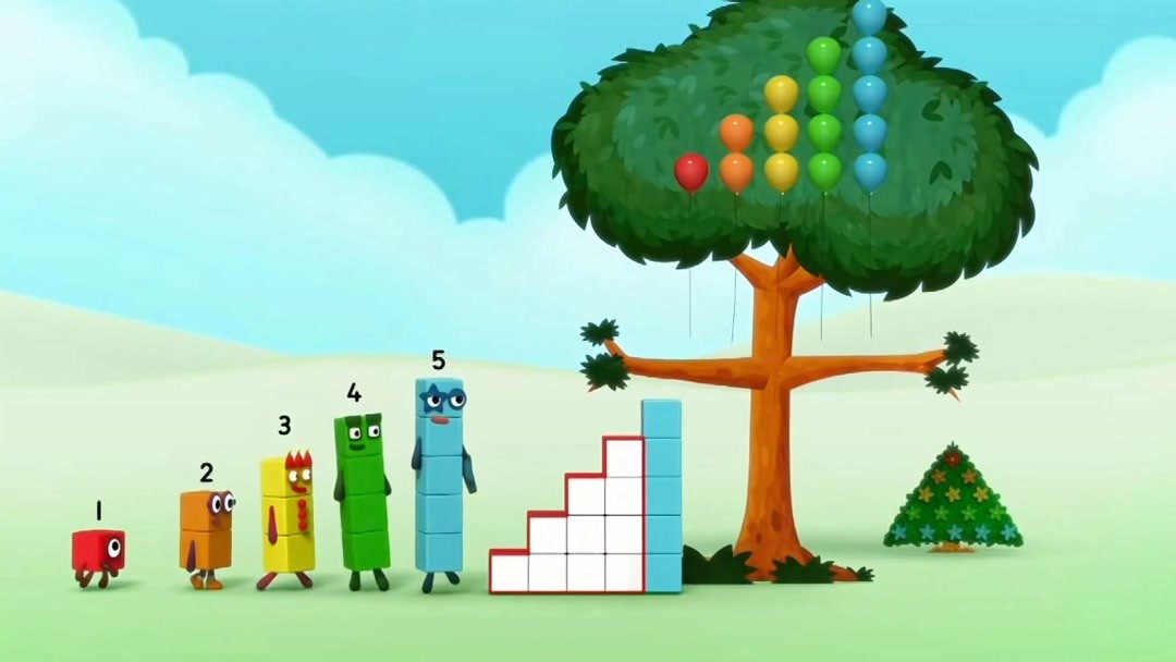 数字积木 早教动画:数字们遇到新的朋友 还以为是楼梯 太好玩了