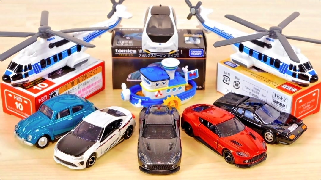 炫酷汽车直升飞机轮船模型玩具开箱