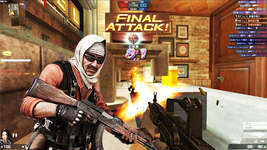 【CSOL神刃】经典老图巨人厨房枪王决战模式实况!投掷决胜手雷!