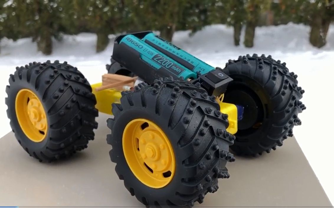 DIY如何作个小马达越野车玩具