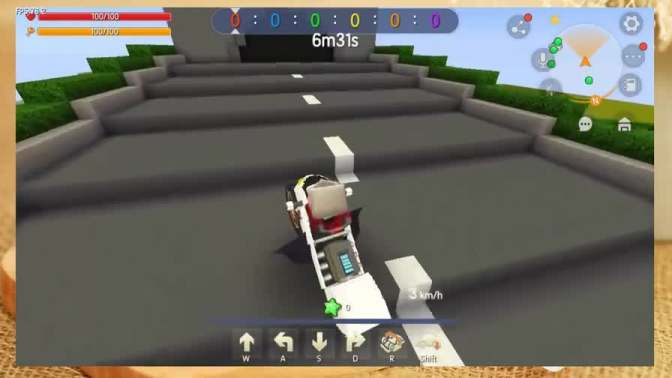 半仙解说迷你世界:半仙把摩托车改装成独轮车赛跑,看到姿势笑喷