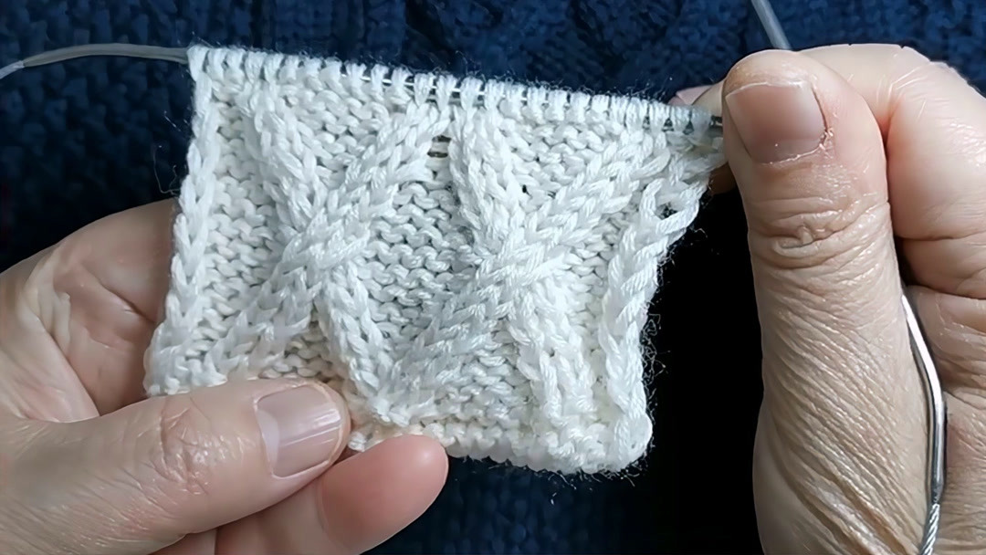 两个小菱形花样的编织视频教程四,适合编织各种款式的棒针毛衣