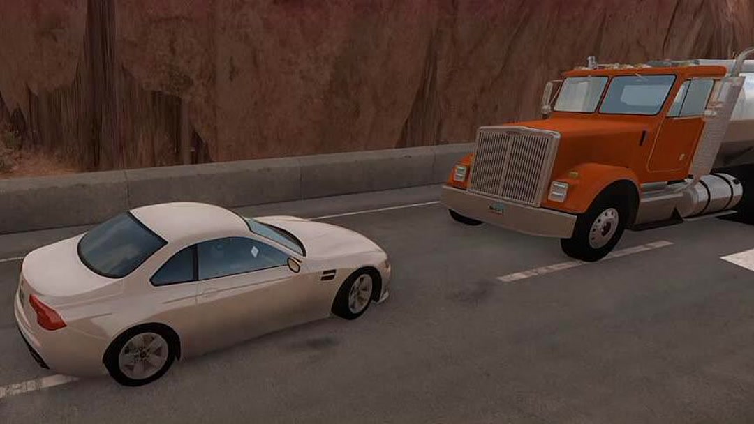 BeamNG:测试汽车撞击力!这次是小轿车跟油罐车