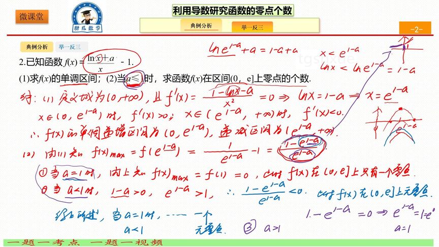 利用导数研究函数的零点个数--2