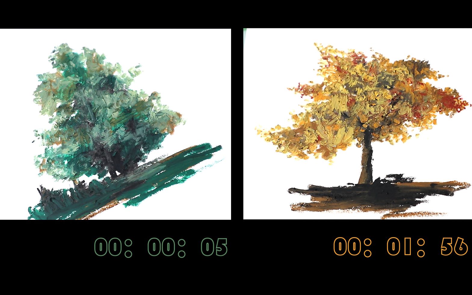 【油画棒】树的两种画法