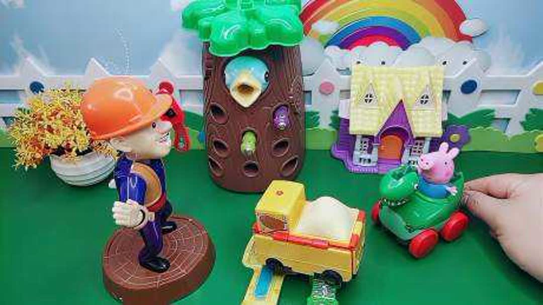 乔治保护小鸟,阻止光头强砍树