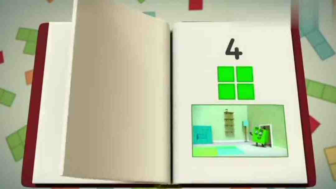 淘气可爱的数字4最喜欢的形状是正方形数字积木英语动画早教!