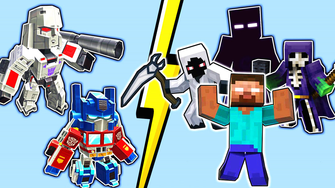 联机模式,趣味小游戏,变形金刚挑战MC四巨头!