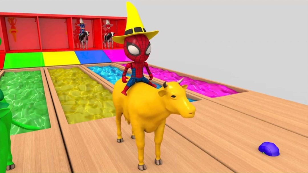 泡泡鱼颜色屋 第12集 蜘蛛侠骑牛过河