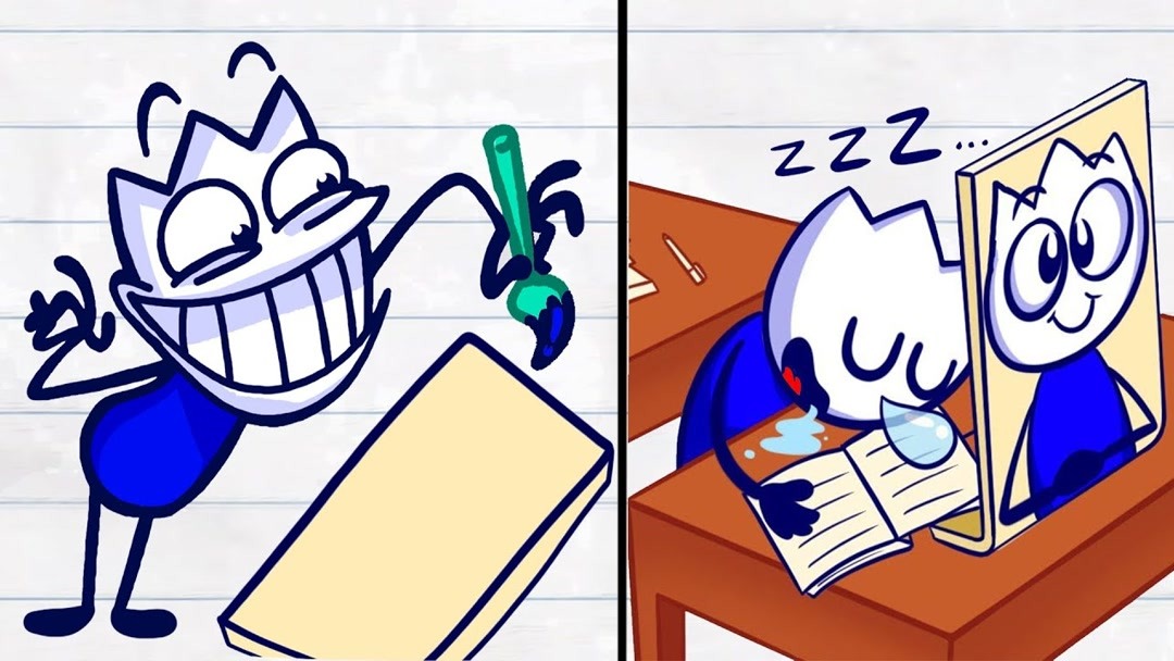 铅笔动画:莱特梦回美好的校园时光,他上课开小差数第一!